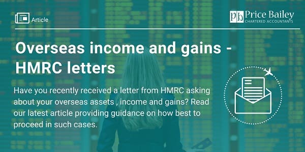 HMRC nudge letters for overseas income and gains