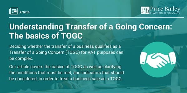 Understanding Transfer of a Going Concern: The basics of TOGC