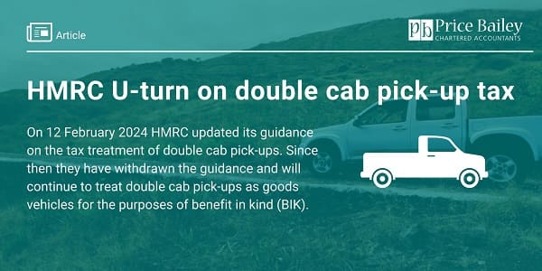 HMRC U-turn on double cab pick-up tax